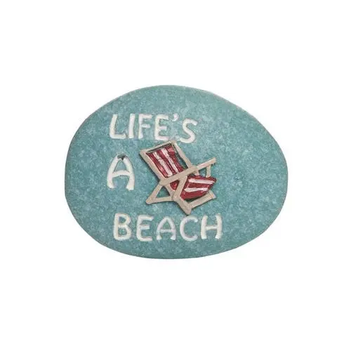 BEACHCOMBERS 1.75" Resin Pebble Life's A Beach Chair