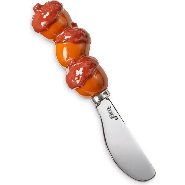 TAG Fall Acorn Serving Utensil Spreader Earthenware Stainless Steel 5.5 - Brown