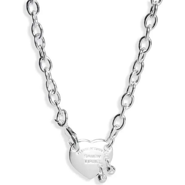 Sandy Liang Heart Pendant Necklace - Silver