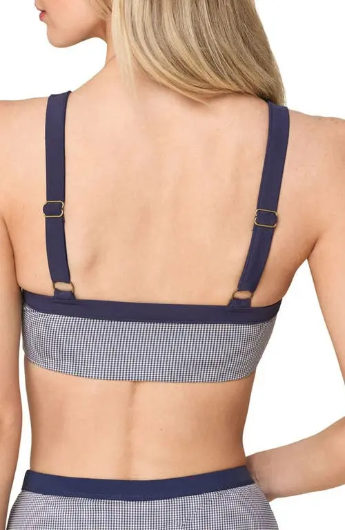 ANDIE Davenport Gingham Scoop Neck Bikini Top