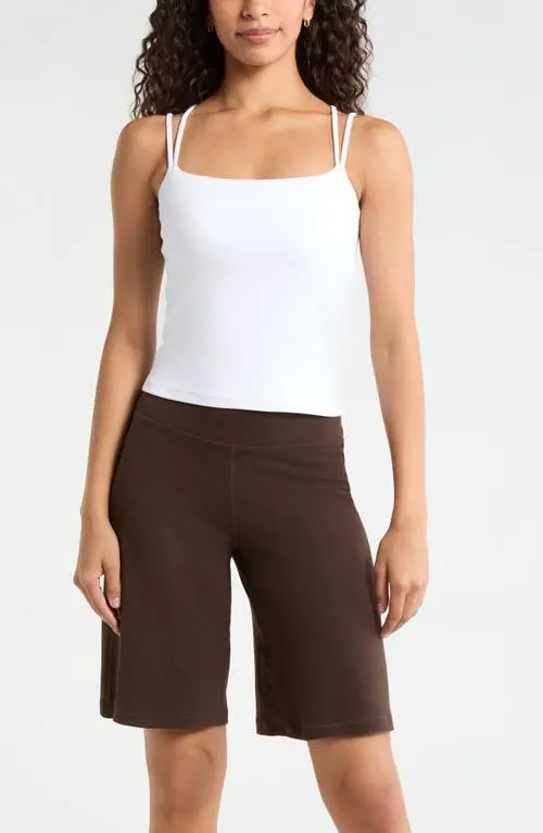 Zella Zen Strappy Camisole With Built-in Bra - White