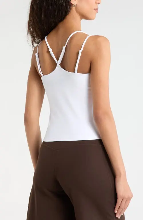 Zella Zen Strappy Camisole With Built-in Bra - White