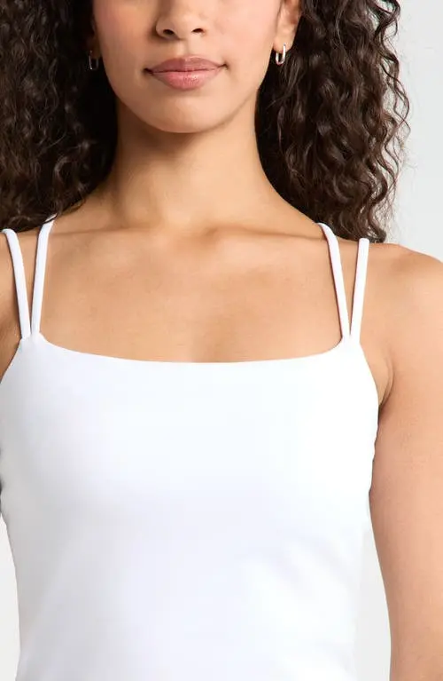 Zella Zen Strappy Camisole With Built-in Bra - White