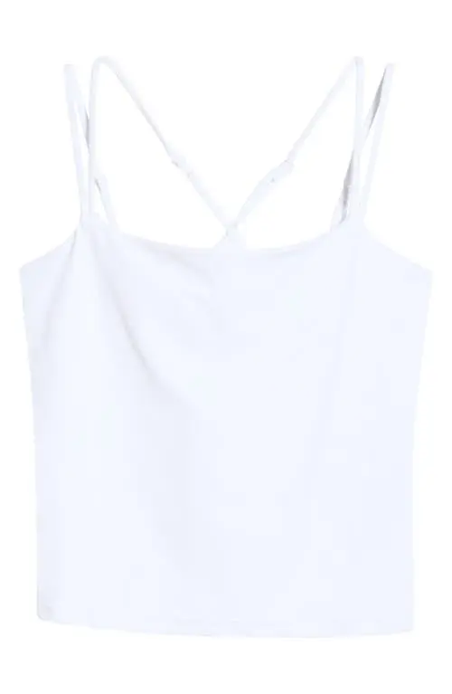 Zella Zen Strappy Camisole With Built-in Bra - White