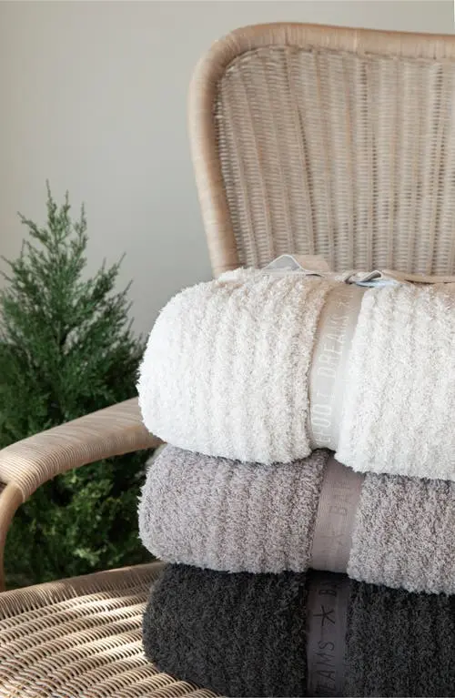 Barefoot Dreams Cozychic™ Rib Throw Blanket - Carbon