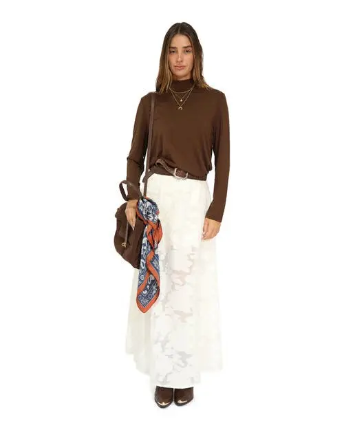BELLE & BLOOM Easy Love Long Sleeve Top - Dark Brown