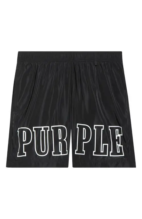 PURPLE BRAND Everyday Satin Logo Shorts