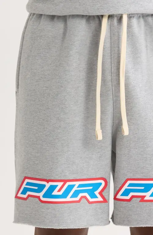 PURPLE BRAND Cotton Fleece Shorts With Racing-inspired Logo