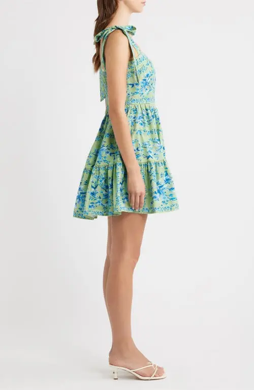 FLYING TOMATO Print Cotton Minidress
