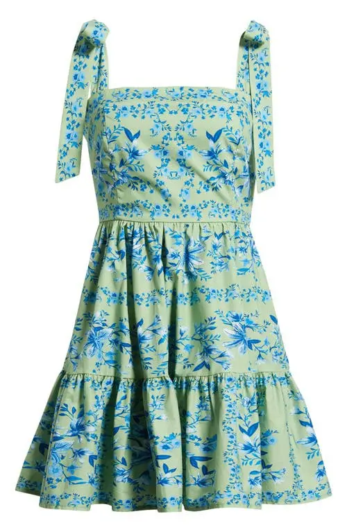 FLYING TOMATO Print Cotton Minidress