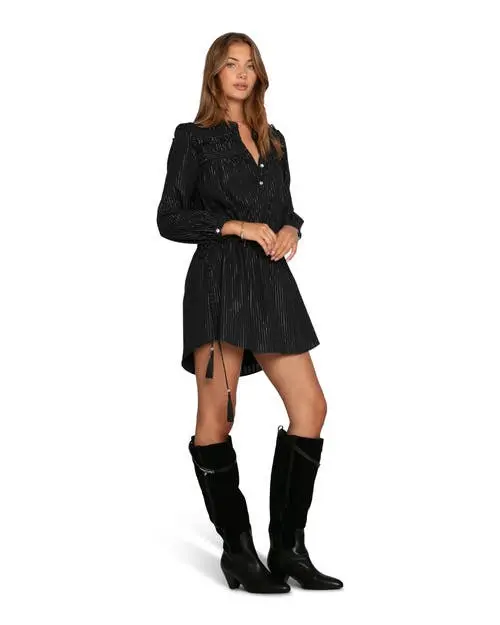 BELLE & BLOOM Off The Vine Lurex Stripe Mini Dress