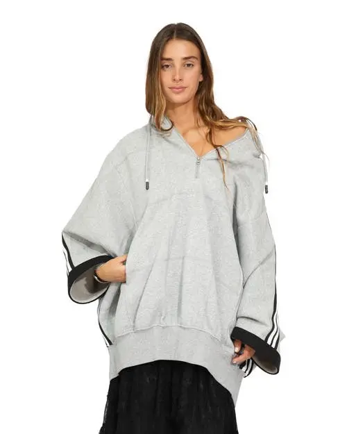 BELLE & BLOOM Oversized Striped Sleeve Hoodie