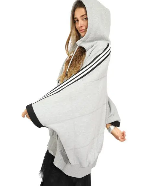 BELLE & BLOOM Oversized Striped Sleeve Hoodie