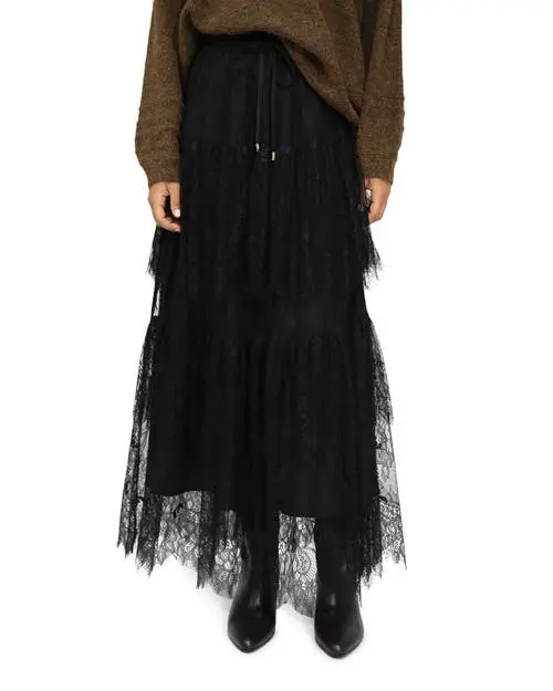 BELLE & BLOOM Dreamy Days Lace Tiered Skirt