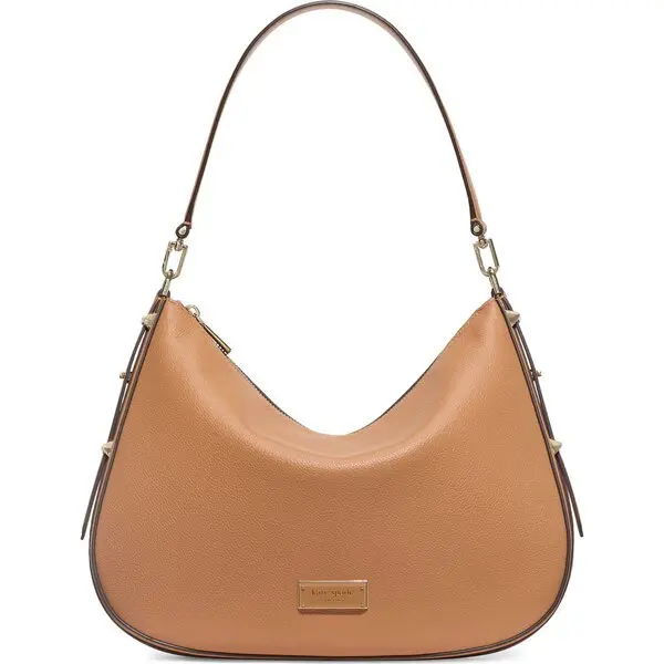 Kate Spade New York Large Liv Pebble Leather Hobo Bag - Biscotti