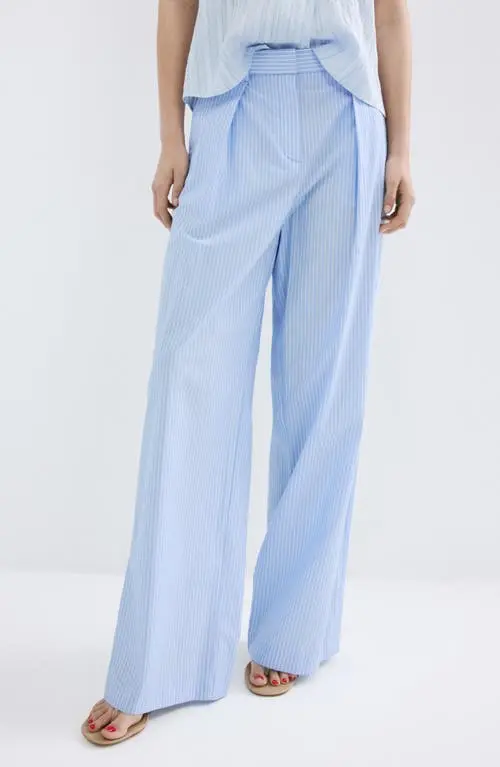 Mango Pinstripe Wide Leg Pants