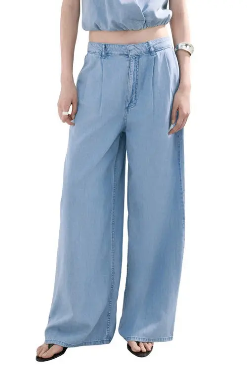 Mango Wide Leg Trouser Jeans - Light Blue