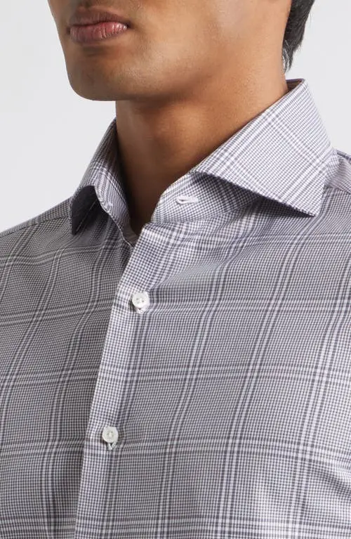 Isaia Sartorial Glencheck Button-up Shirt