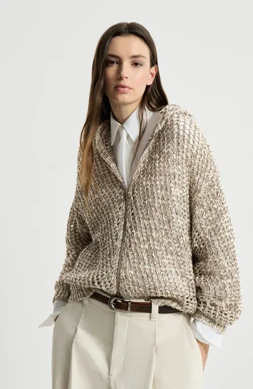 Brunello Cucinelli Dazzling Chiné Net Cardigan