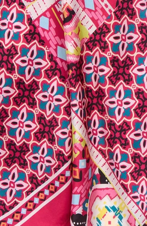 Treasure & Bond Scrunchie Hair Scarf Set - Hot Pink Combo