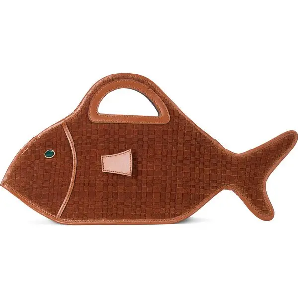 Staud Cleo Leather Fish Bag - Tabac