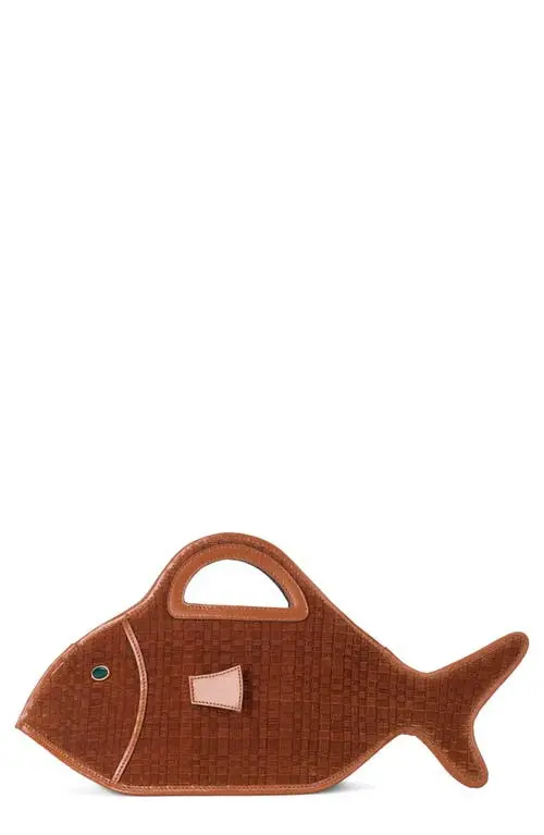 Staud Cleo Leather Fish Bag - Tabac