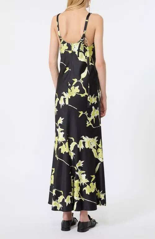 Sportmax Floral Stretch Satin Maxi Dress