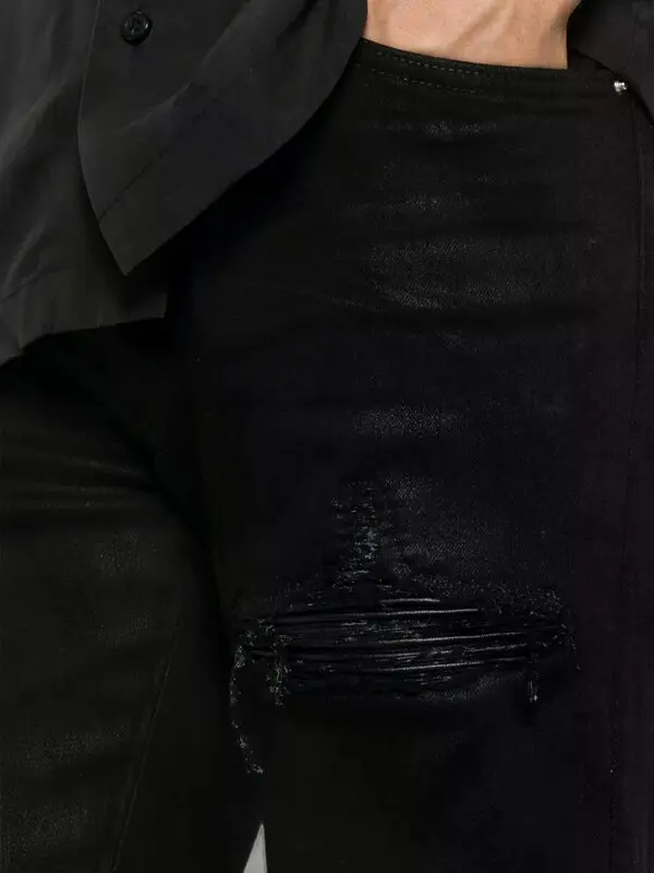 Amiri Coated Distressed Effect Jeans