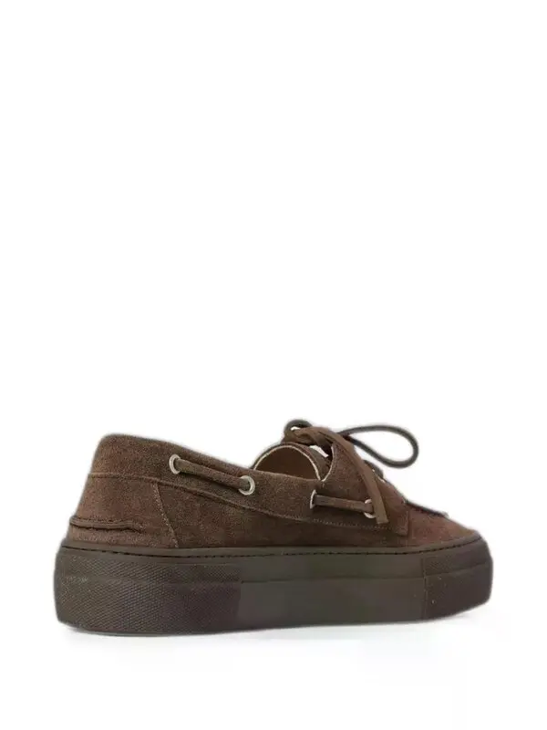 SUMMERY COPENHAGEN Suede Lace-up Loafers - Brown