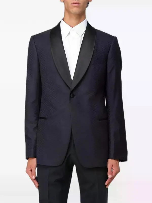 Emporio Armani Jacquard-pattern Shawl-lapel Blazer