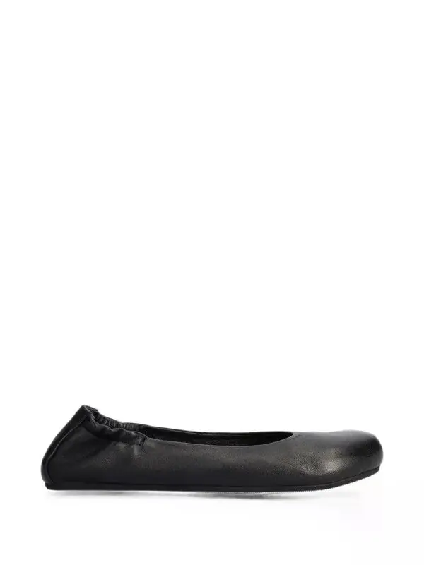 GROUNDIES Elasticated Leather Ballet Flats