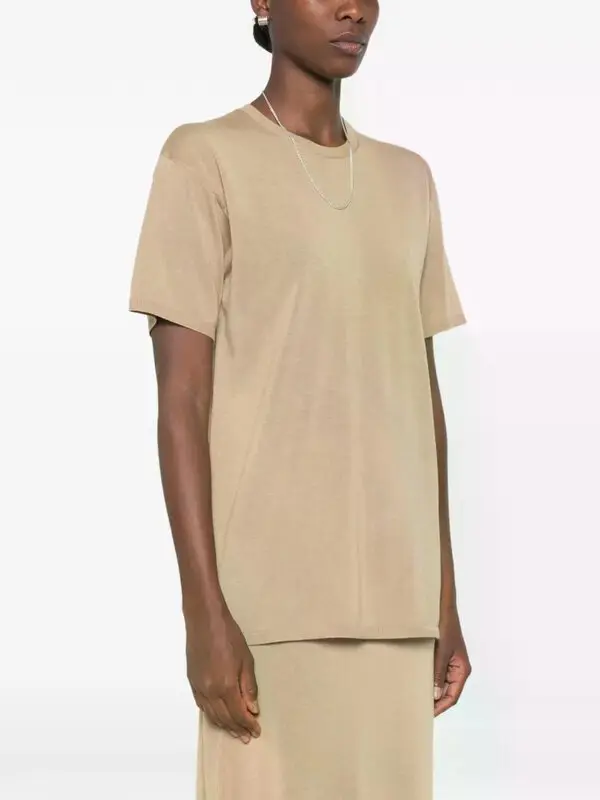 TOTEME Short-sleeved Crew Neck T-shirt - Neutrals