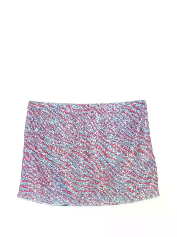 Oseree Zebra Print Midi Skirt