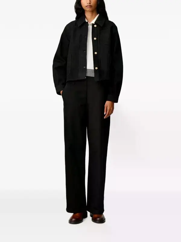 Claudie Pierlot Embroidered Denim Worker Jacket