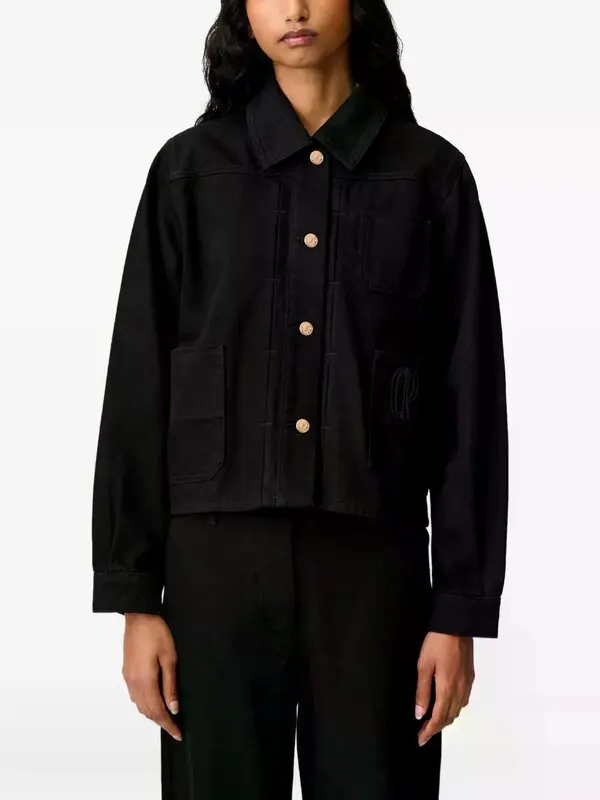 Claudie Pierlot Embroidered Denim Worker Jacket