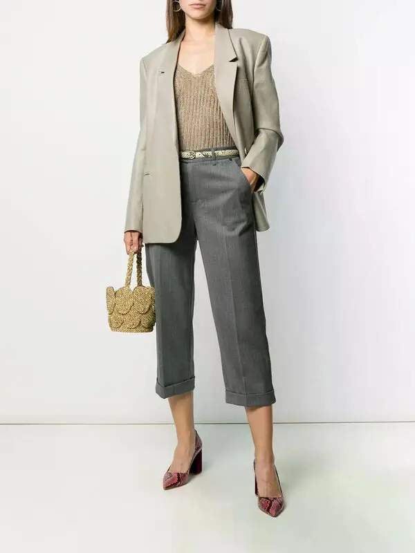 TWINSET Cropped Wool Trousers