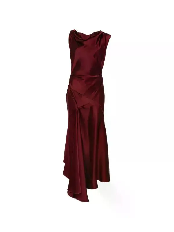 Victoria Beckham Posy Draped Asymmetric Gown