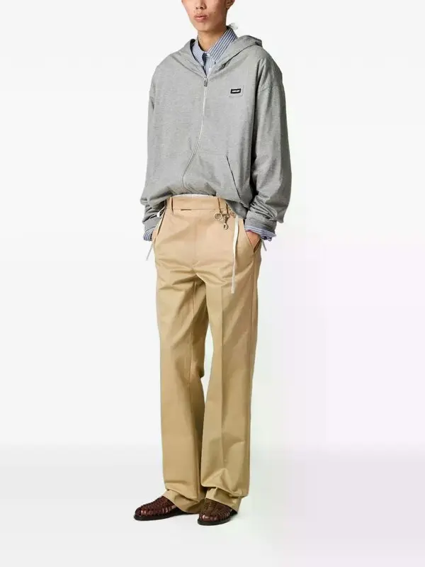 Miu Miu Logo Patch Zip-up Hoodie