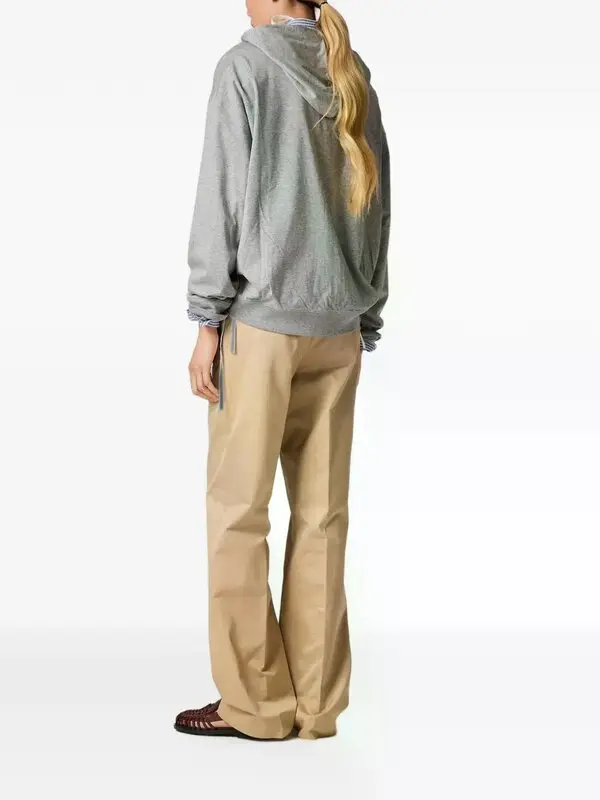 Miu Miu Logo Patch Zip-up Hoodie