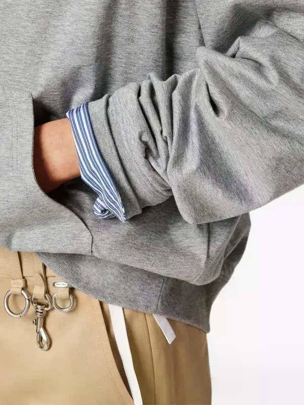 Miu Miu Logo Patch Zip-up Hoodie