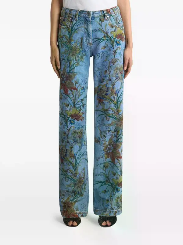 Etro Floral Motif Flared Jeans