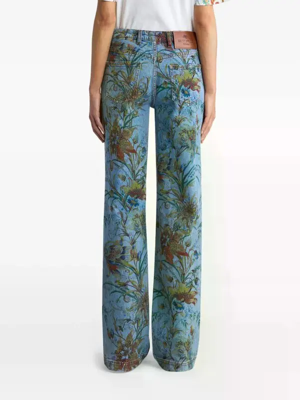 Etro Floral Motif Flared Jeans