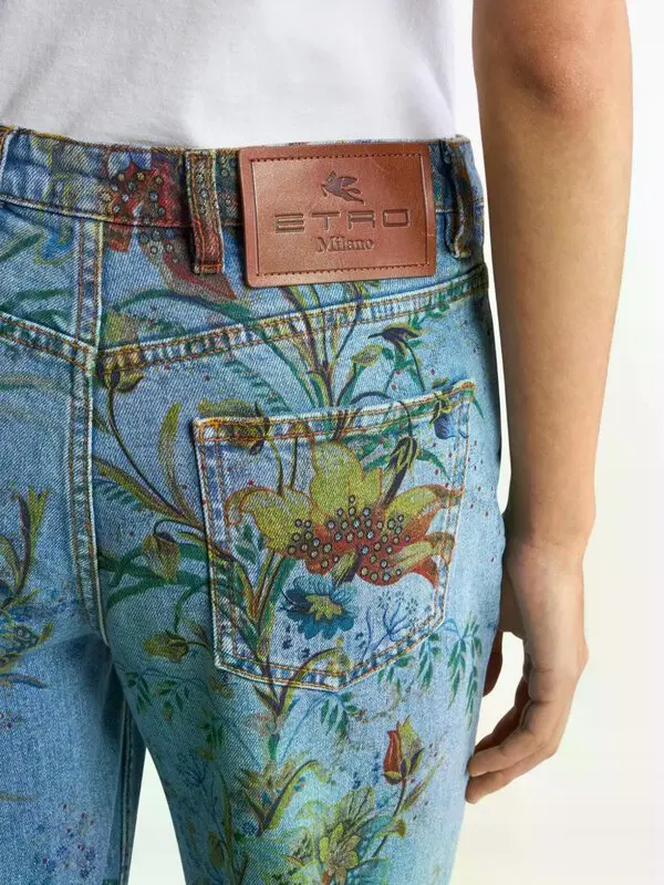 Etro Floral Motif Flared Jeans