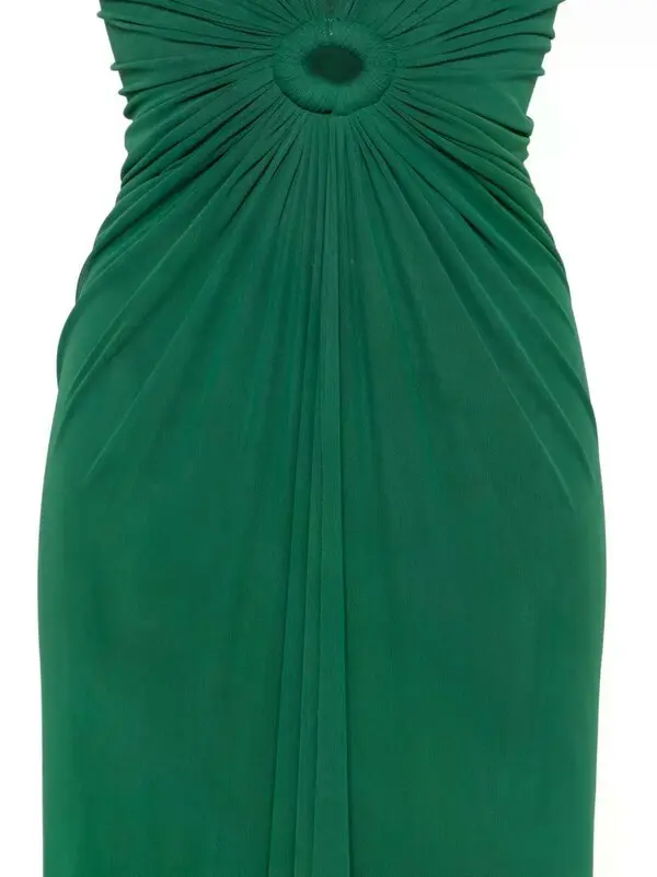 FISICO Ruched Halterneck Maxi Dress - Green