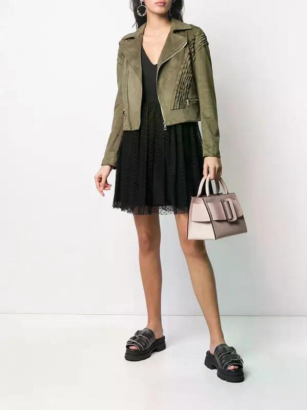 Liu Jo Asymmetrical Ruched Biker Jacket