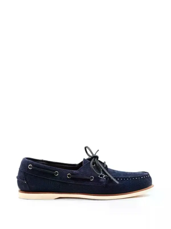 BERWICK 1707 Suede Lace-up Boat Shoes