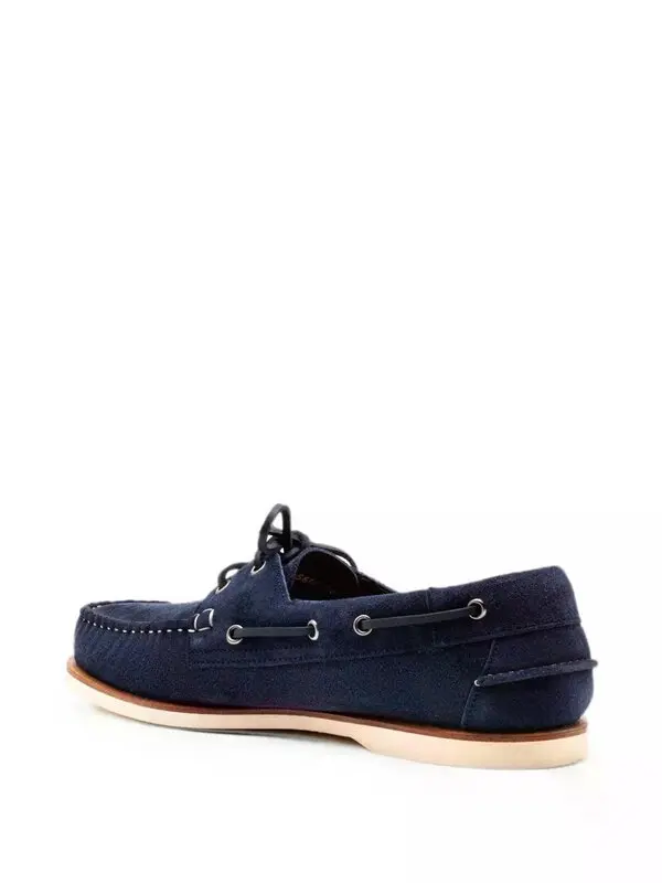 BERWICK 1707 Suede Lace-up Boat Shoes