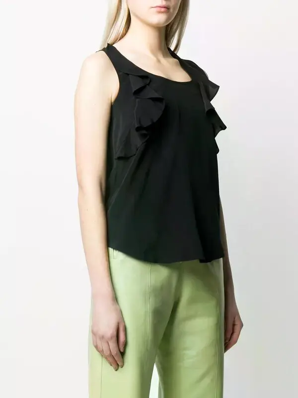 TWINSET Sleeveless Ruffle Detail Top