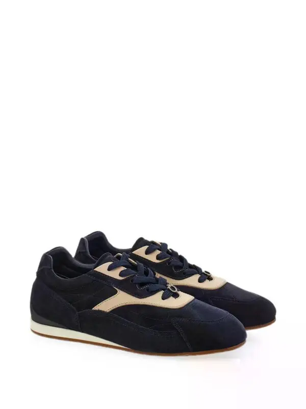 FERRAGAMO Suede Low Top Sneakers With Gancini Detail