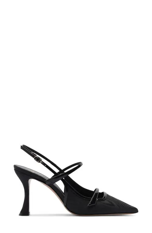 ALEXANDRE BIRMAN Tita Moiré Pointed Toe Slingback Pump - Black